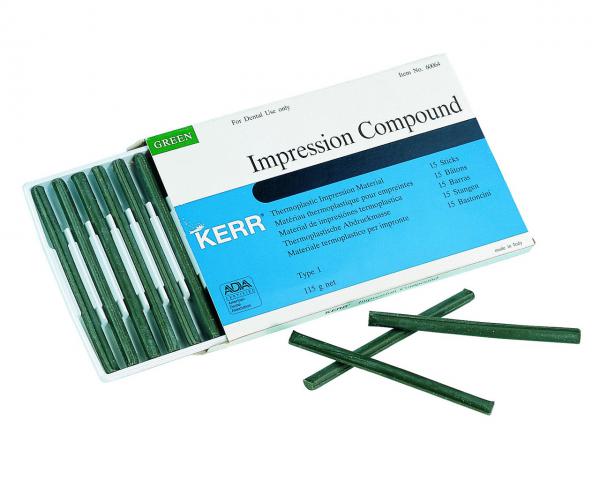 Impression Compound Pack of 15 Sticks - Green (50° C) | CrocoDental.eu